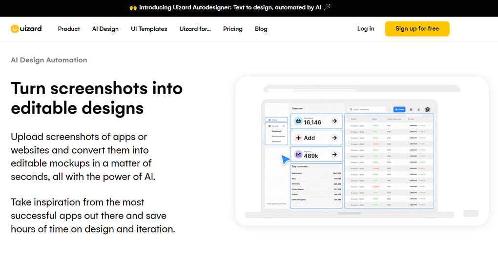 Uizard for AI Design: review, features & use cases